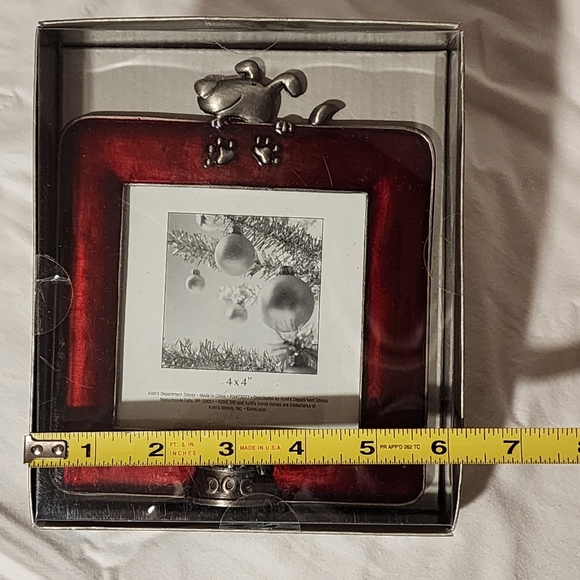 Other | Nib Dog Themed Picture Frame Marroonred Accent 4x4 Photo | Poshmark